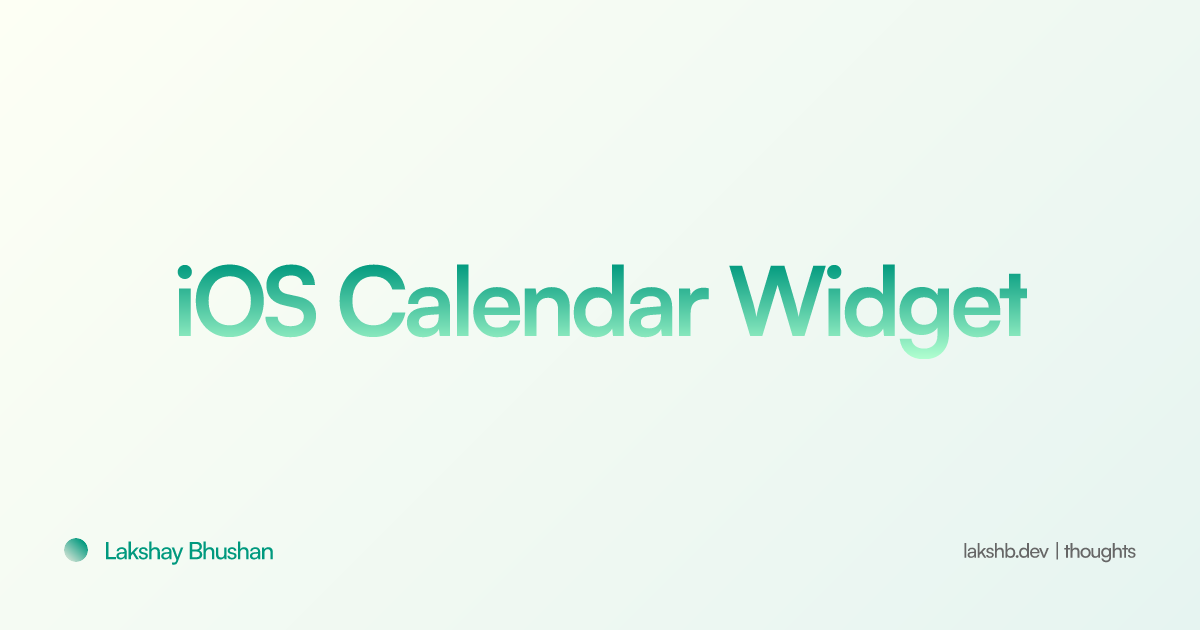 thoughts • iOS Calendar Widget